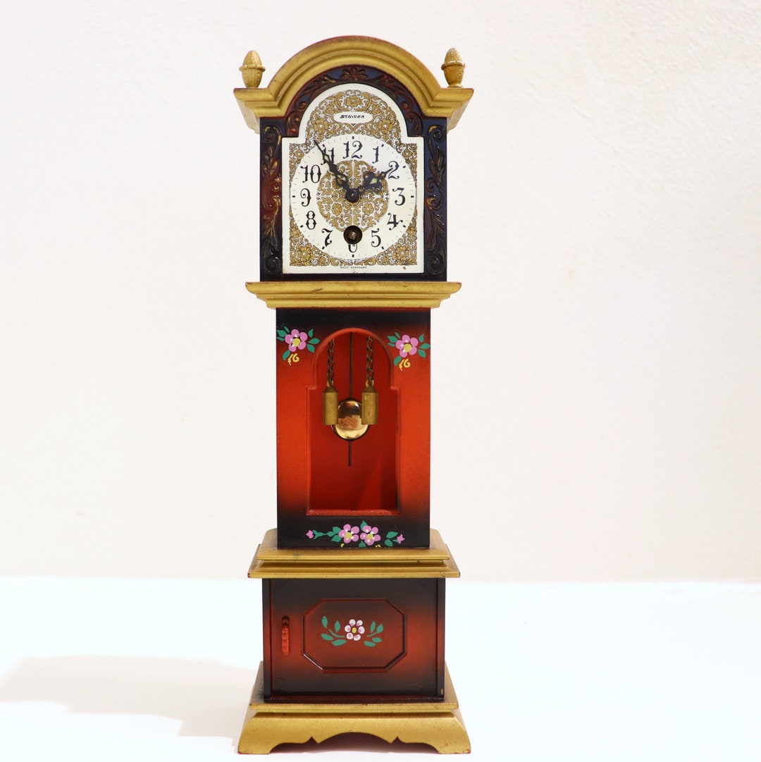 STAIGER BLESSING Mini BABY Grandfathers Vintage Mantel Clock Germany ...