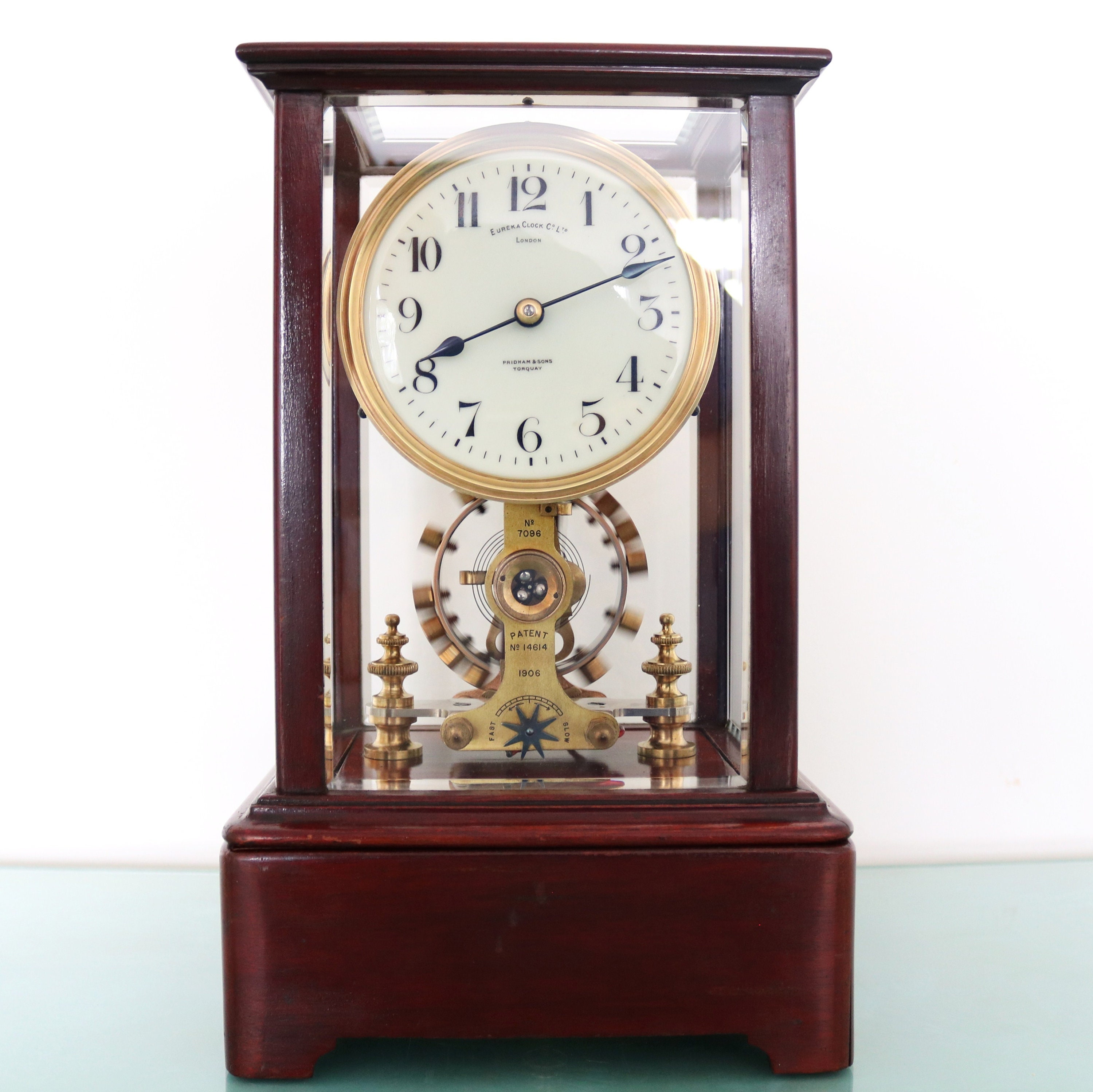Antique EUREKA Clock Mantel UK 5 Crystals ELECTROMAGNETIC - Etsy Nederland