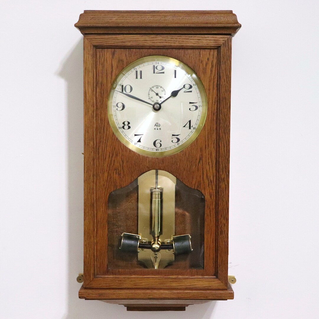 ATO HALLER & BENZING Antique Wall Top Clock 1920s Electric Super Rare ...