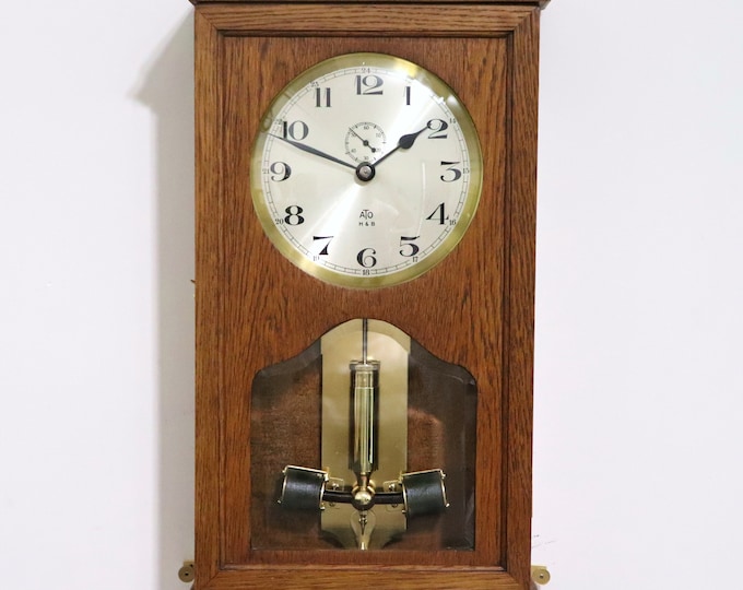 ATO HALLER & BENZING Antique Wall Top Clock 1920s Electric Super Rare ...