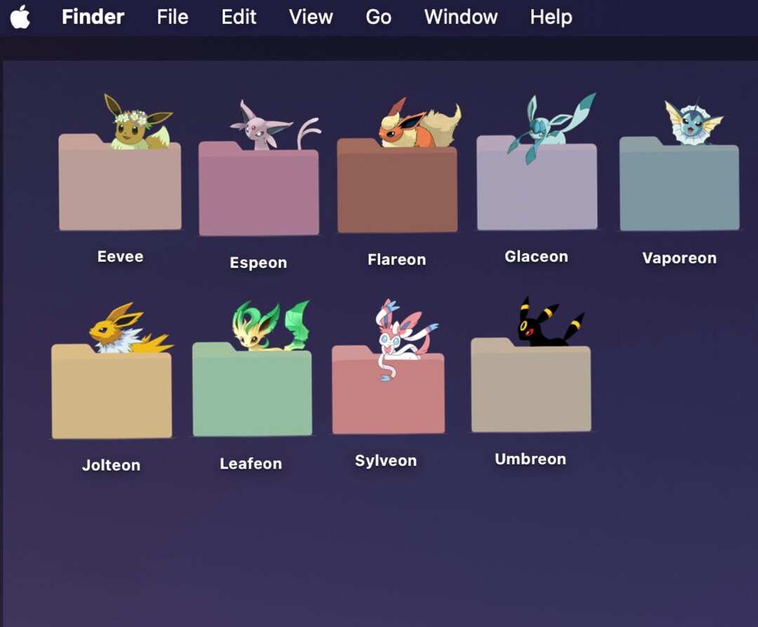 Pokemon Eevee Evolution File Folders for Mac & PC - Etsy