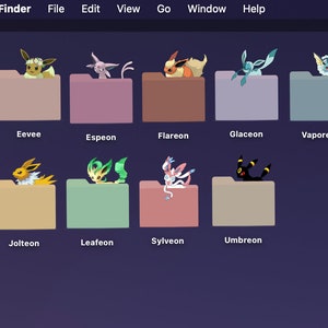 Pokemon Eevee Evolution File Folders for Mac & PC - Etsy