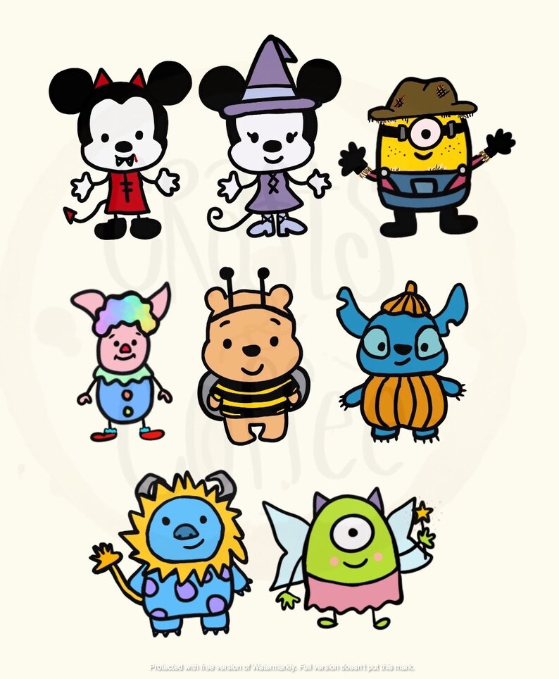 Adorable Chibi Halloween Characters SVG/PNG & JPEG - Etsy