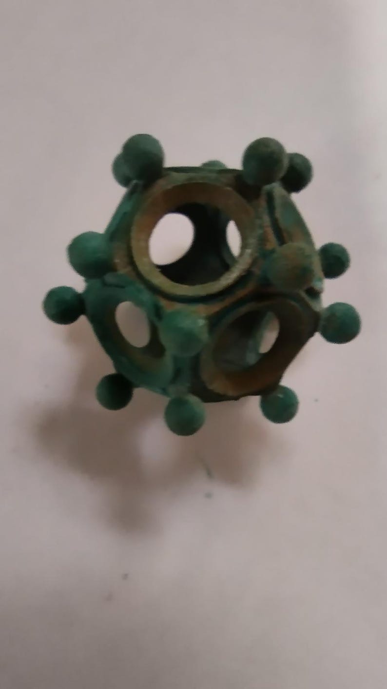 RARE ANTIQUE Roman Dodecahedron Bronze Original 100% Size - 3.4 Cm (1. ...