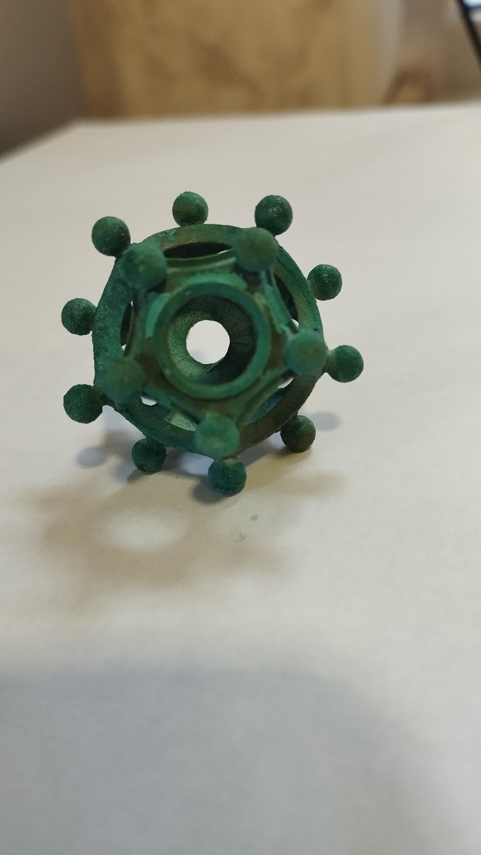 RARE ANTIQUE Roman Dodecahedron Bronze Original 100% Size - 3.4 Cm (1. ...