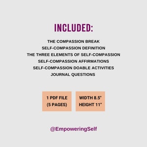 Self-compassion Toolkit, Self-care, Love, Help, Worth, Affirmations ...