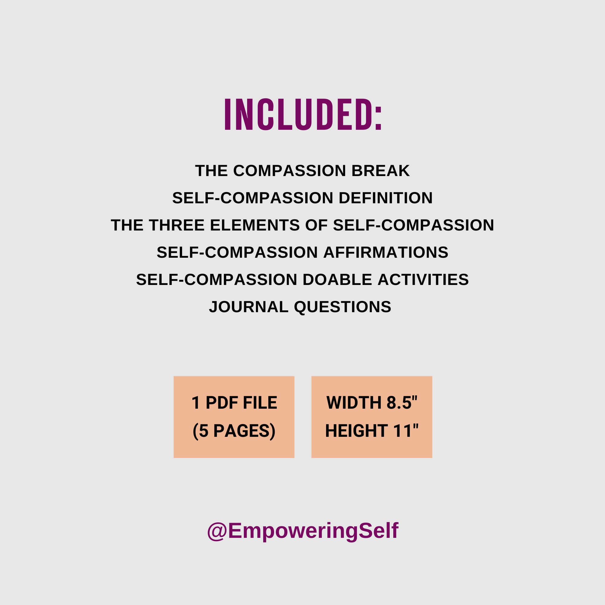 Self-compassion Toolkit, Self-care, Love, Help, Worth, Affirmations ...