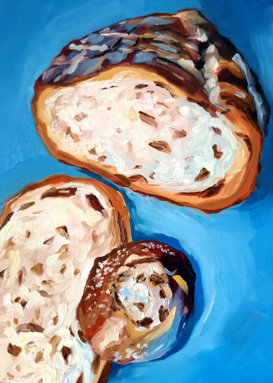 Oil Painting Bread, Contemporary Food Art, Signed Still Life - Etsy
