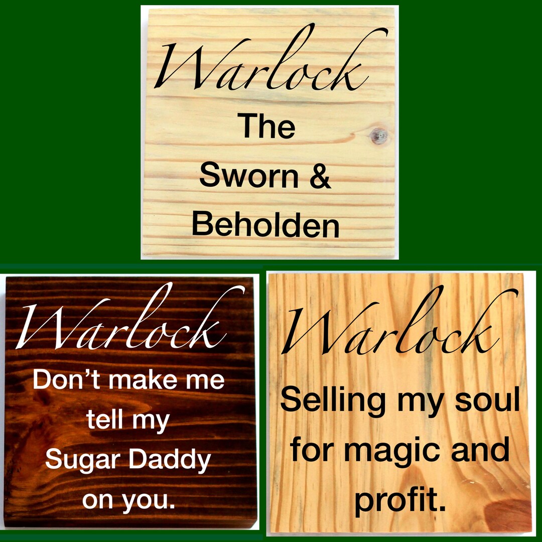 Warlock Sign, Character Class, Role Playing Game Room Decor, Gift ...
