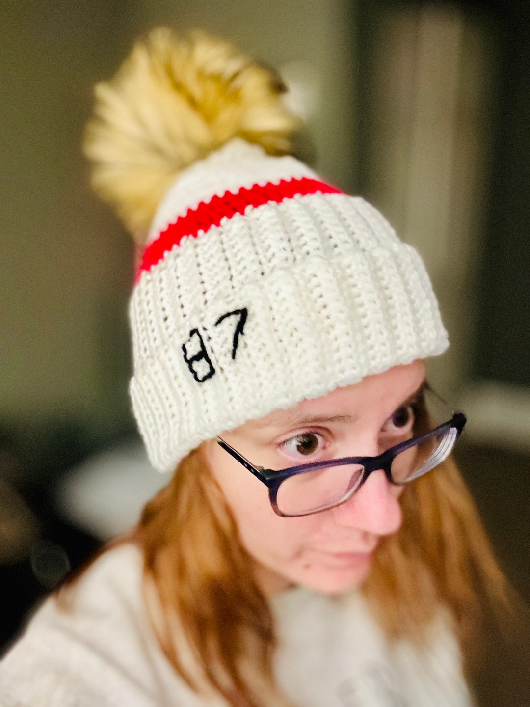 Handmade Taylor Inspired Beanie Swiftie Chiefs Hat Red and White 87 ...