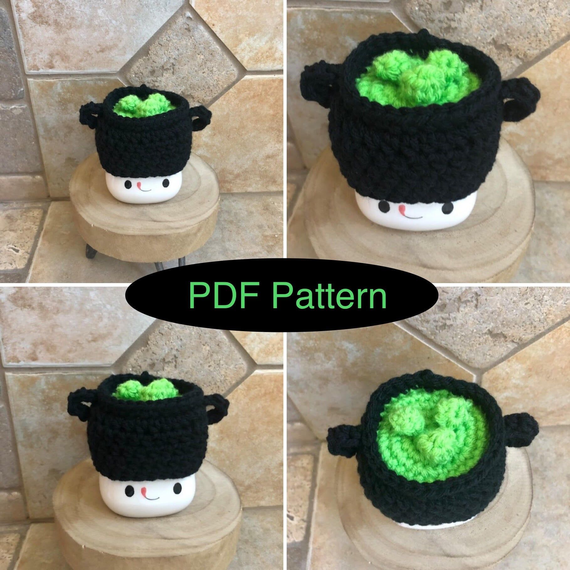 PATTERN Witches Cauldron Marshmallow Mug Hat Crochet PATTERN PDF ...