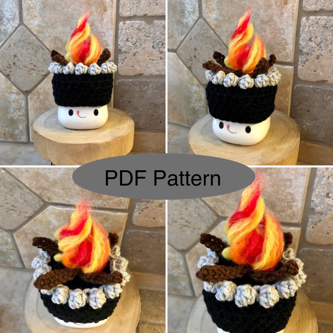 PATTERN Summer Campfire Marshmallow Mug Hat Crochet PATTERN PDF ...