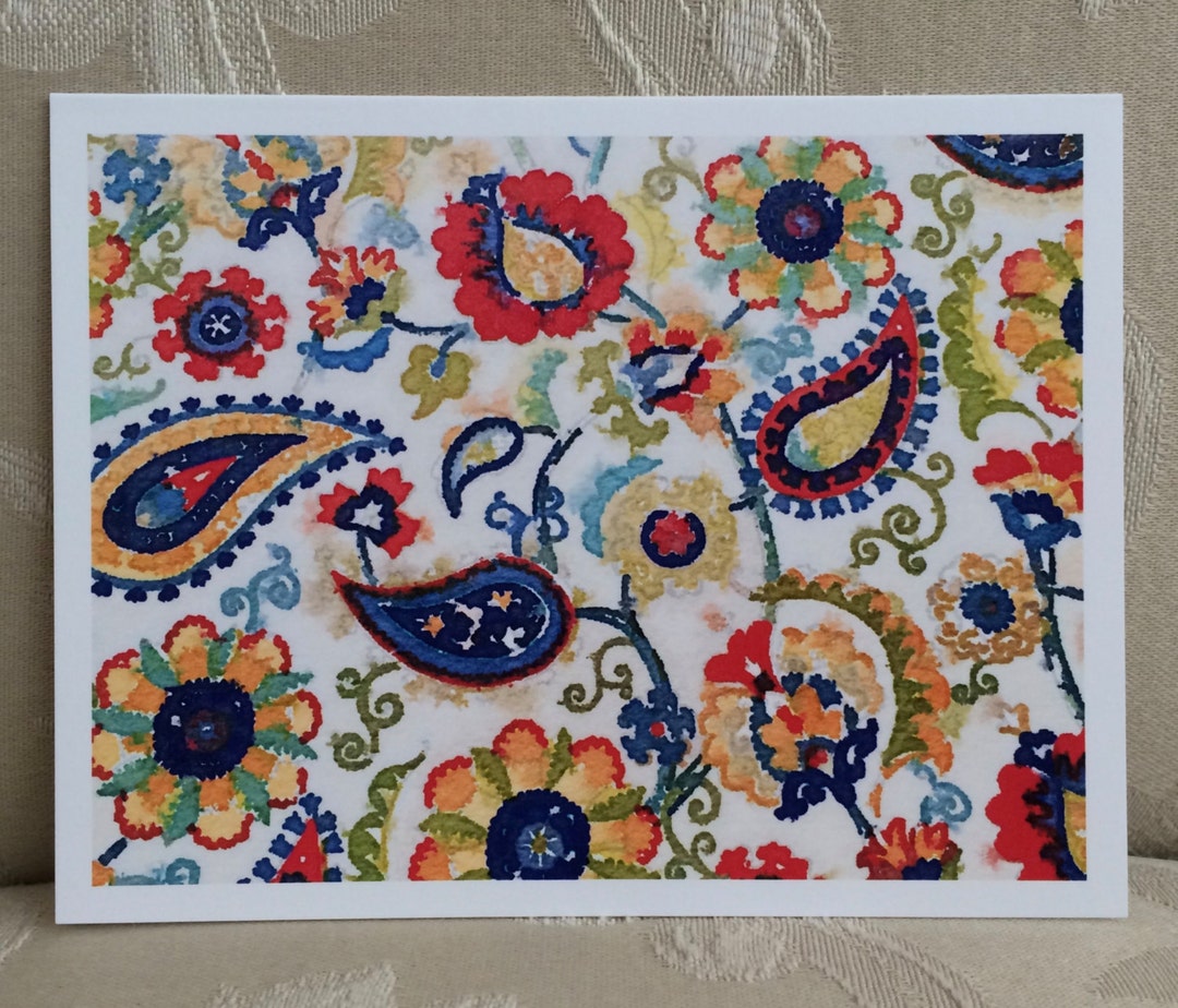 Lowcountrynotecards Paisley Watercolor Stationery - Etsy