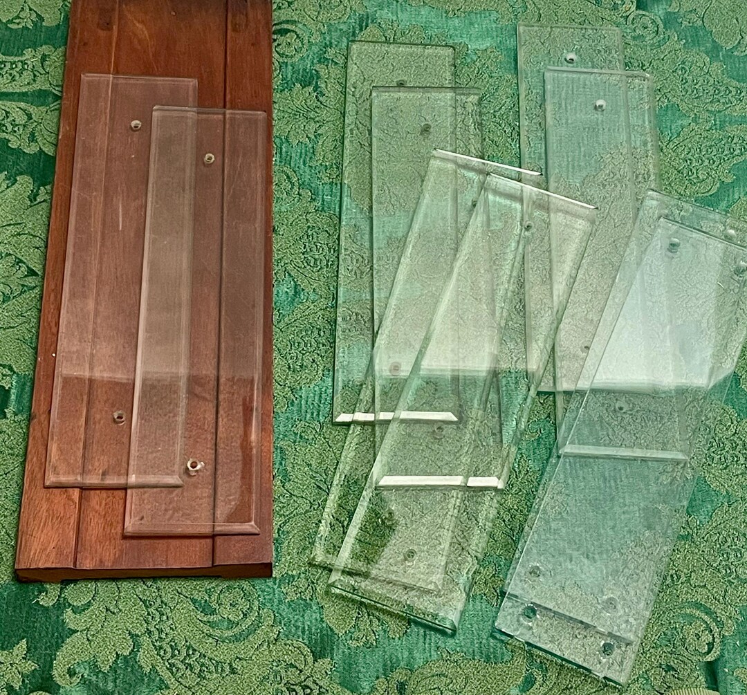 Pairs of Antique Glass Push Plates for Swinging Doors - 5 Sets ...