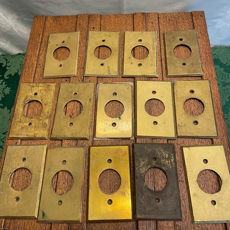 Antique Brass Plug Plate - Etsy