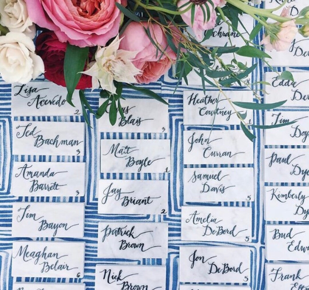 Tile Place Cards/ Calligraphy/ Wedding Place Cards - Etsy
