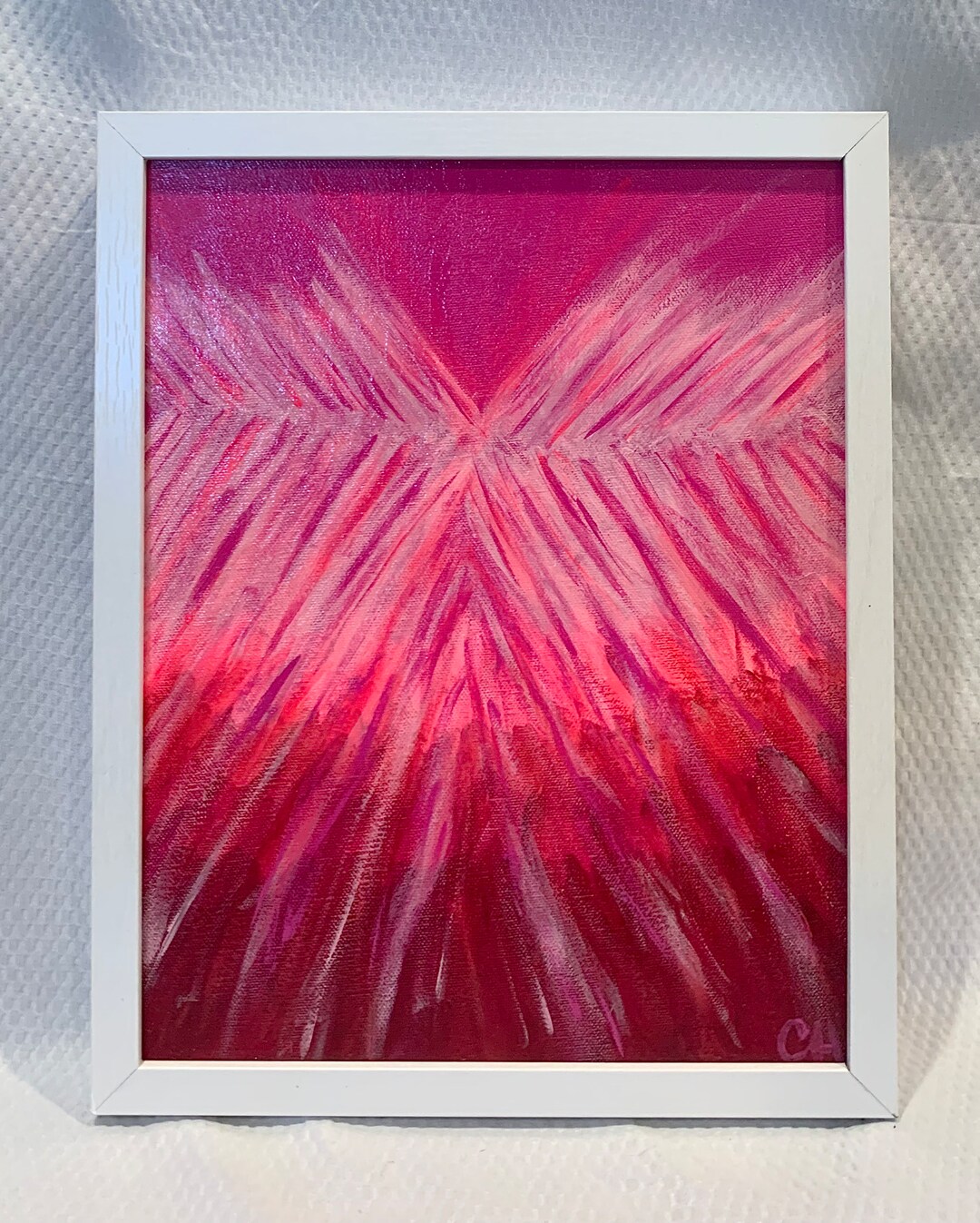 Original Artwork, Framed, Pink, Neon, Canvas, Acrylic, Art by Carole ...