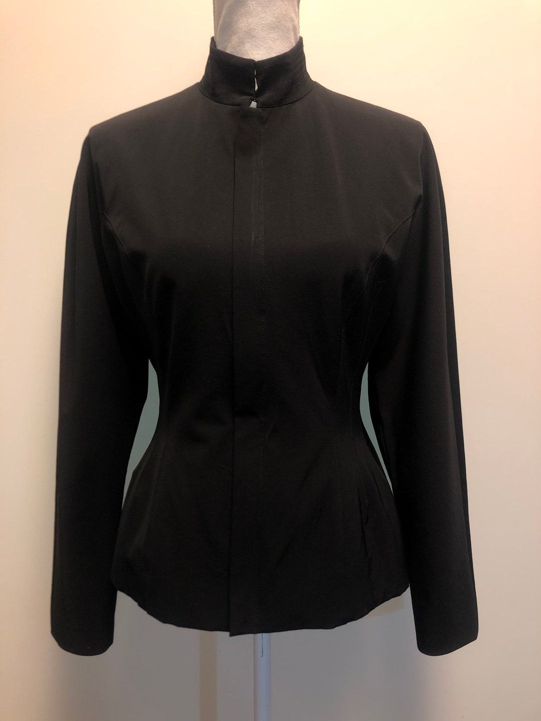 JEAN PAUL GAULTIER 90's Black Shaped Jacket With Frontal Zip Size 42 ...