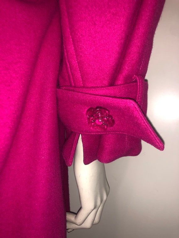 CLAUDE MONTANA 90's Shocking Pink Wool Embellished Mi… - Gem