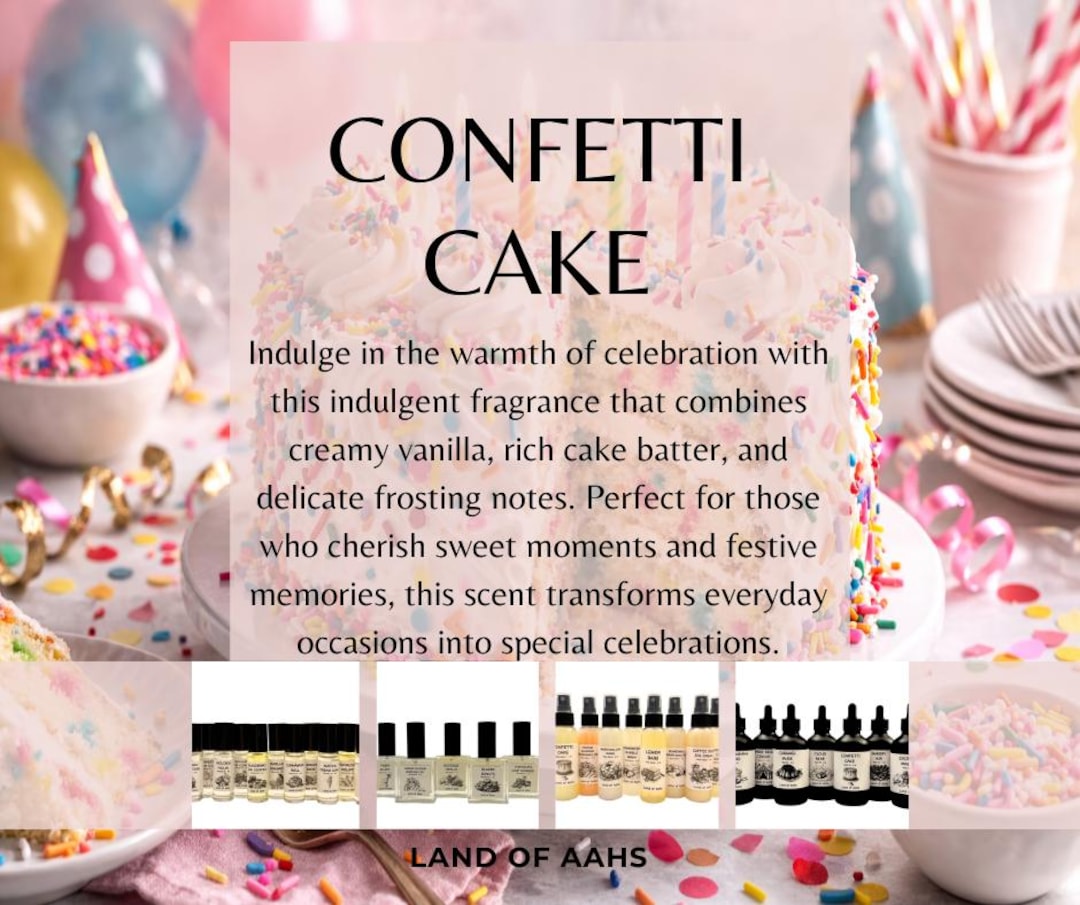 CONFETTI CAKE - Perfume Oil, Body Spray, Body Oil, Cake Batter Frosting ...