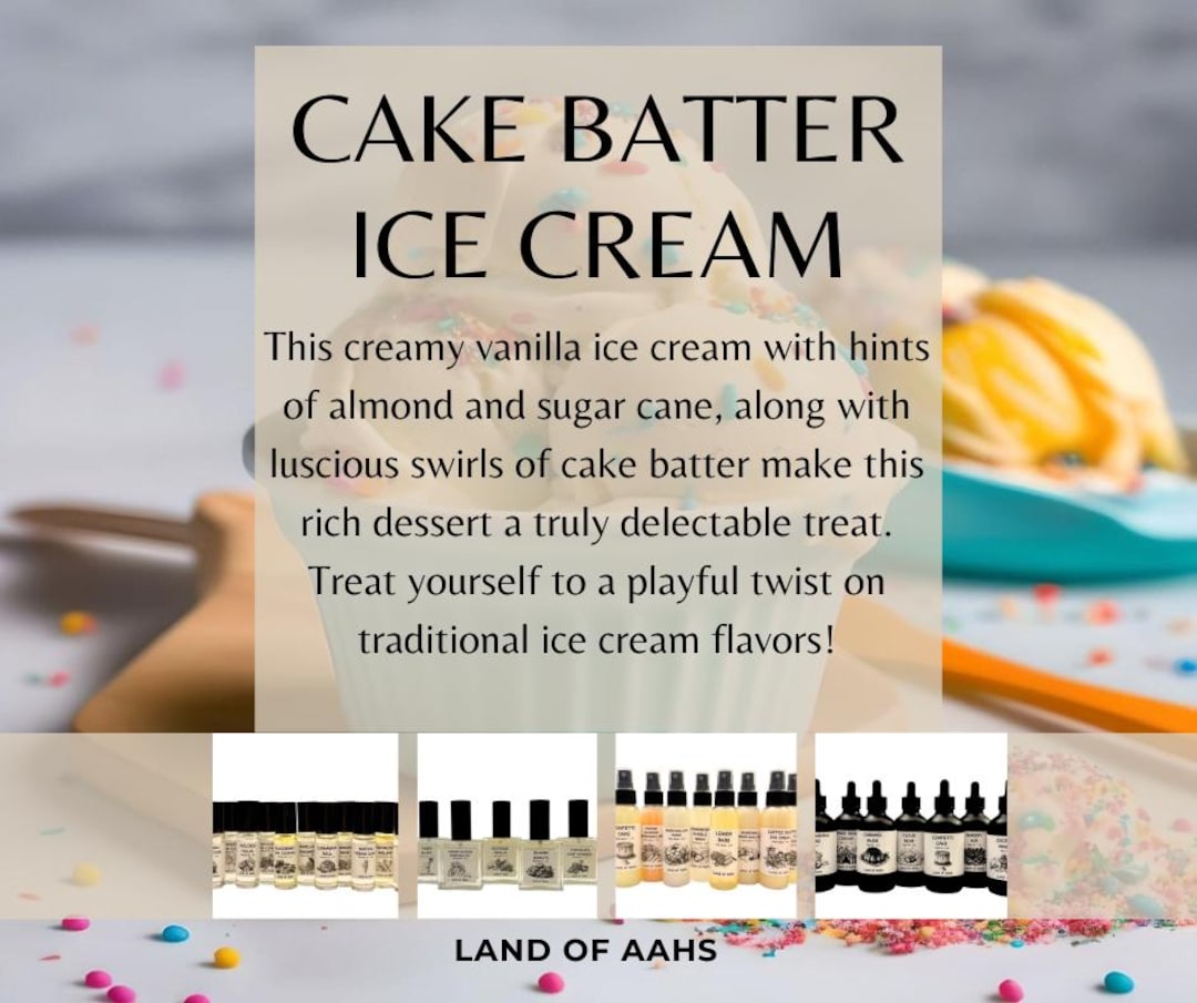Cake Batter Ice Cream - Perfume Oil, Body Spray, Body Oil Vanilla ...