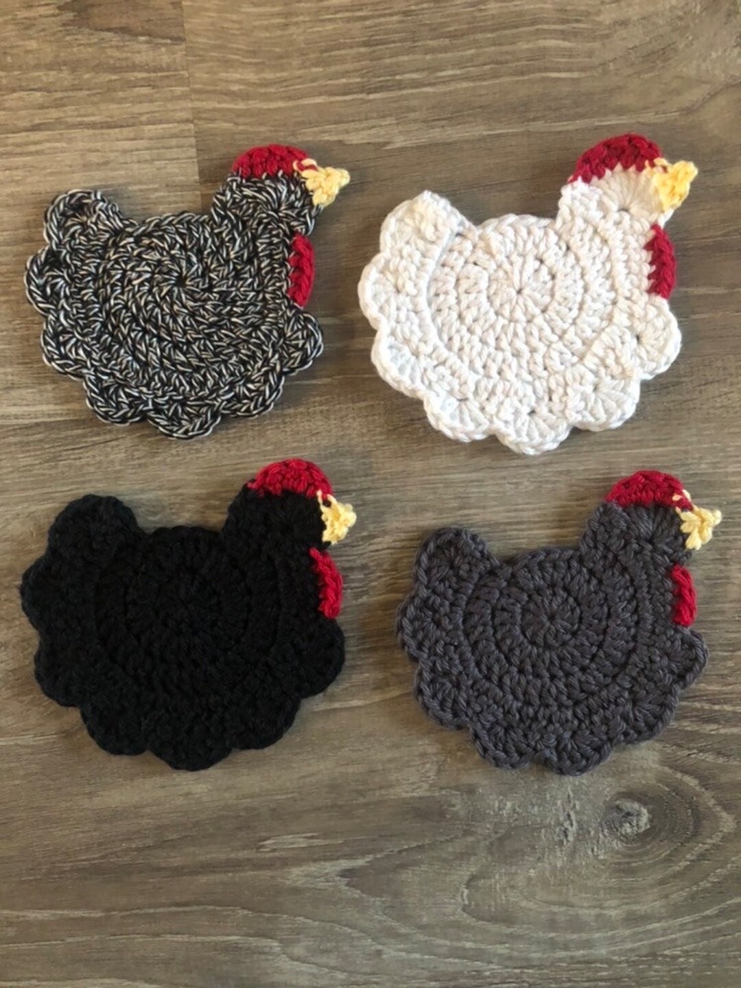 Chicken Coasters, Pack of 4, Black Variation - Etsy