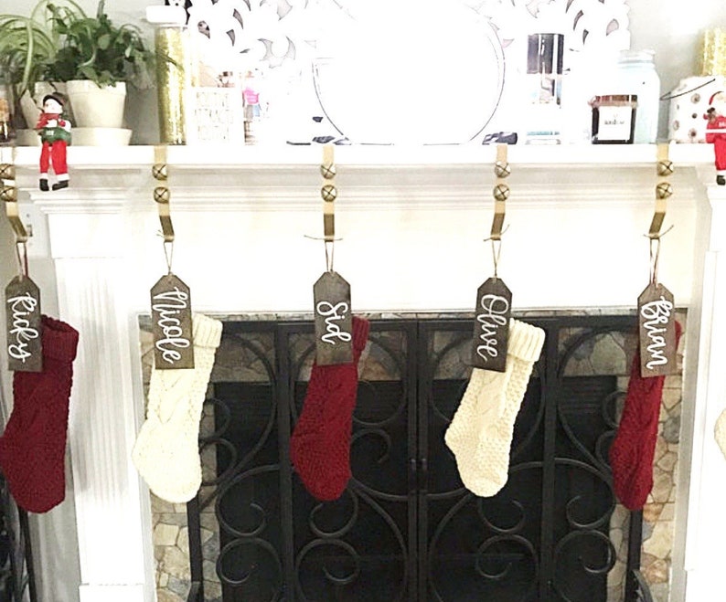 Hand Lettered Personalized Christmas Stocking Tags Customized | Etsy