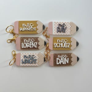 Pencil Keychain, Retro Teacher Keychain, Teacher Gifts, Teacher ...