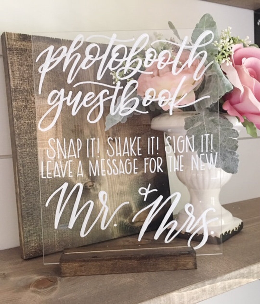 Hand Lettered Photo Booth Sign, Instant Photo Guest Book, Guestbook ...