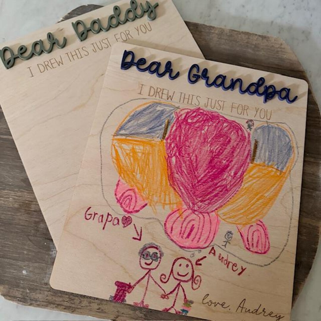 Personalized Kids Drawing Sign, Father's Day Gift - Etsy