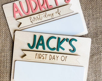 Personalized First Day of School Sign Back to School Reusable - Etsy