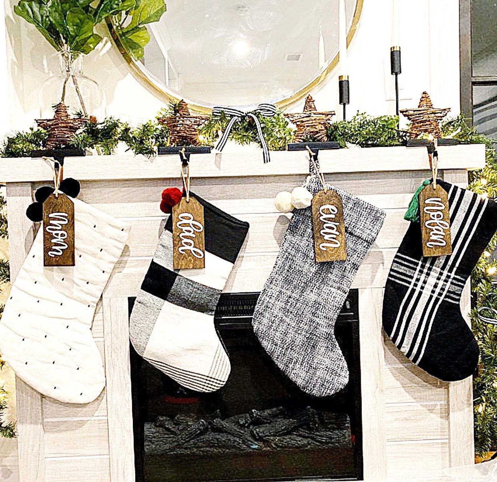 Hand Lettered Personalized Christmas Stocking Tags Customized - Etsy