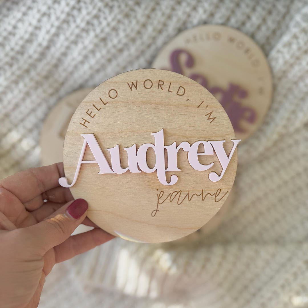 Baby Name Sign Mini Baby Name Sign Name Announcement Hello My Name is ...