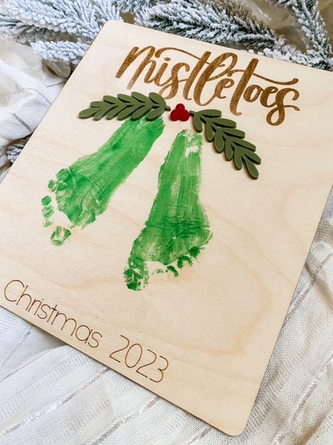Mistletoes Craft, Baby's First Christmas, Footprint Decor, Baby's First ...