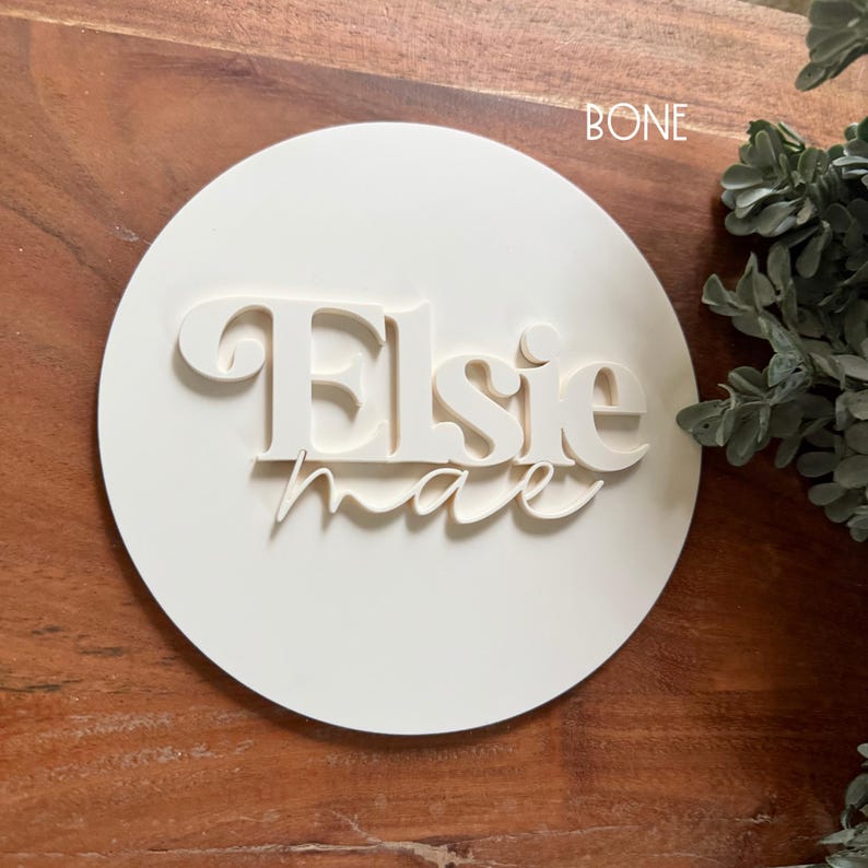 Custom 3D Acrylic Baby Name Sign: Two-tone Nursery Decor - Etsy