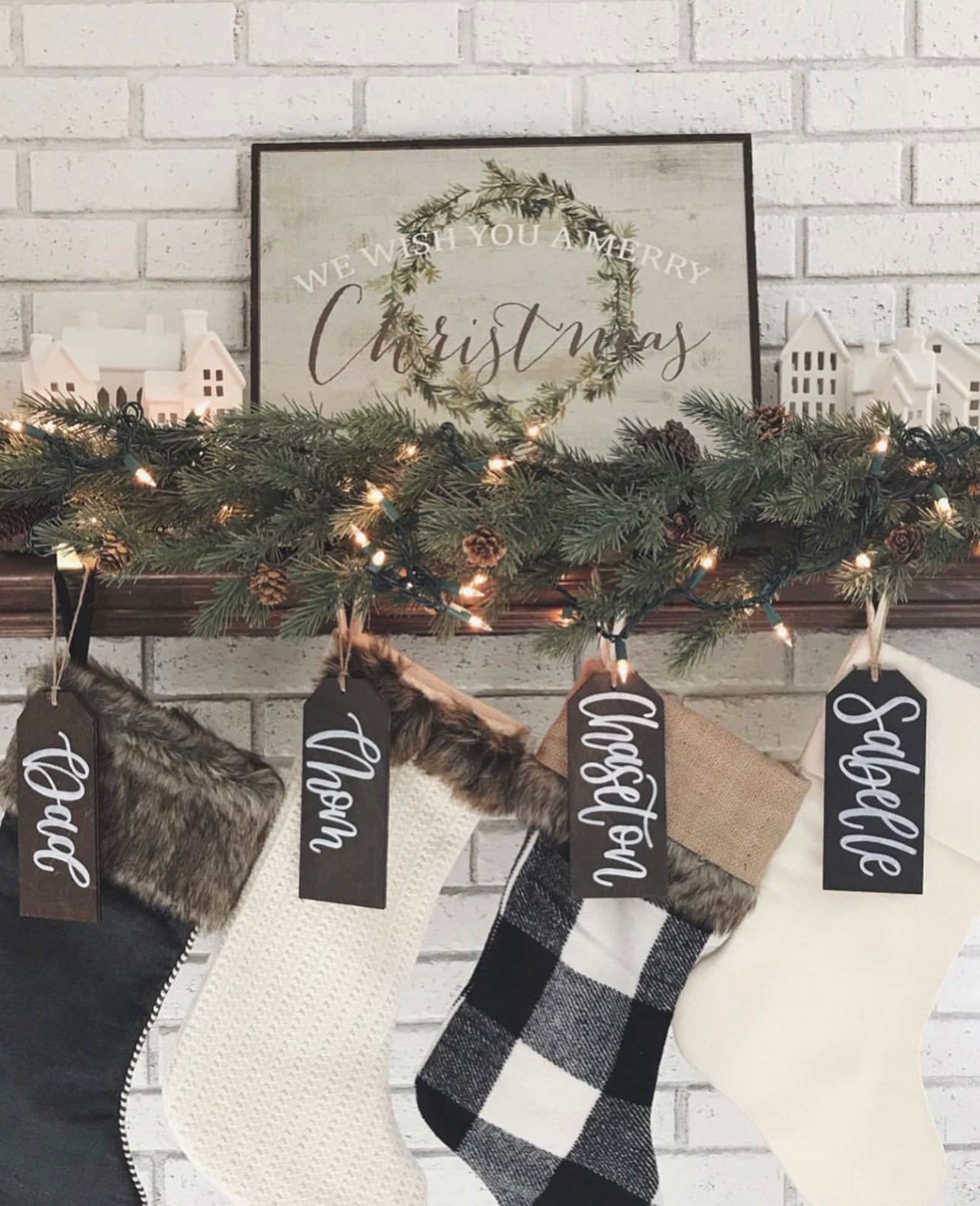 Hand Lettered Personalized Christmas Stocking Tags Customized - Etsy