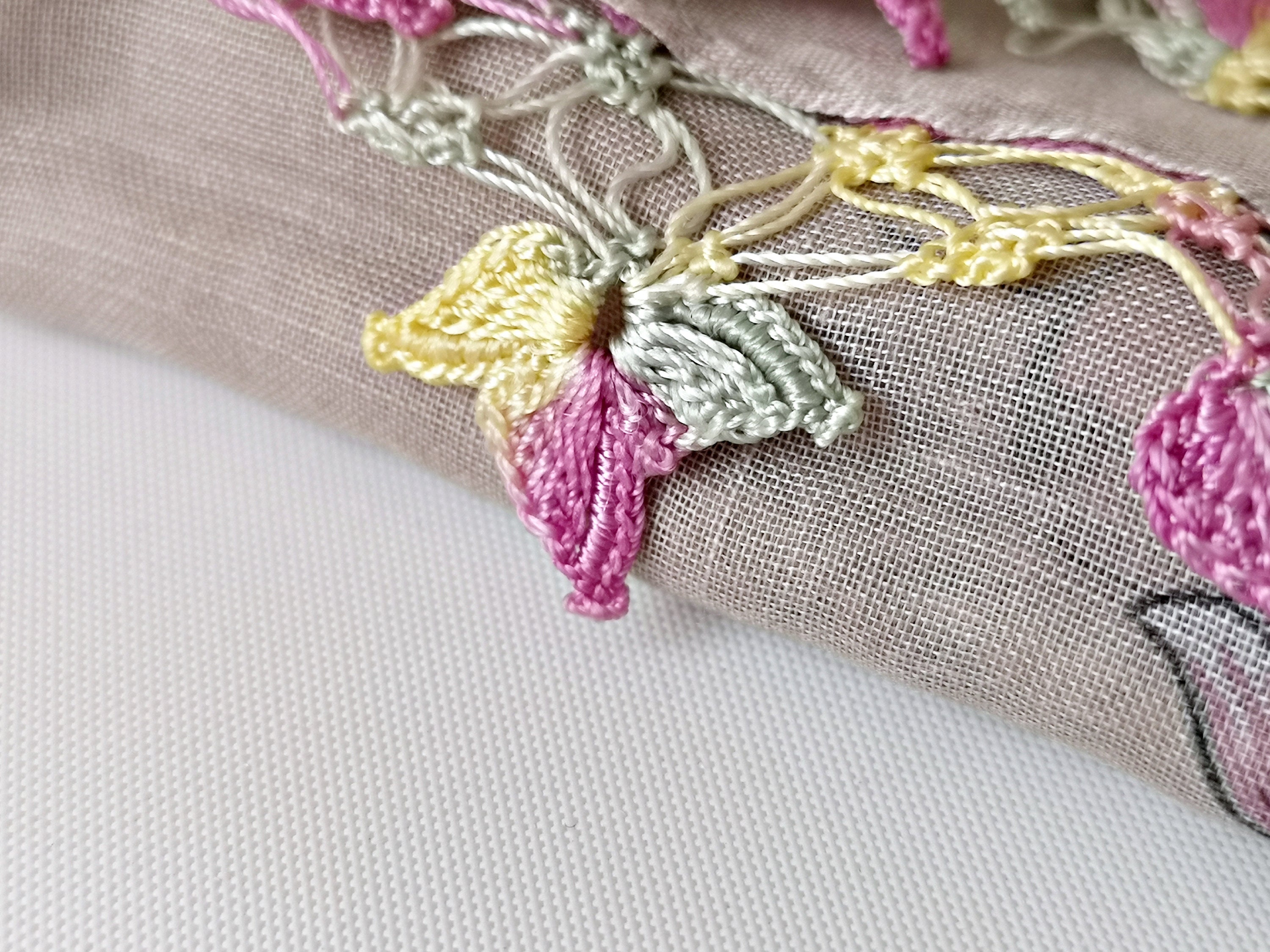 Turkish Oya Crochet Scarf Square Ethnic Tribal Authentic | Etsy