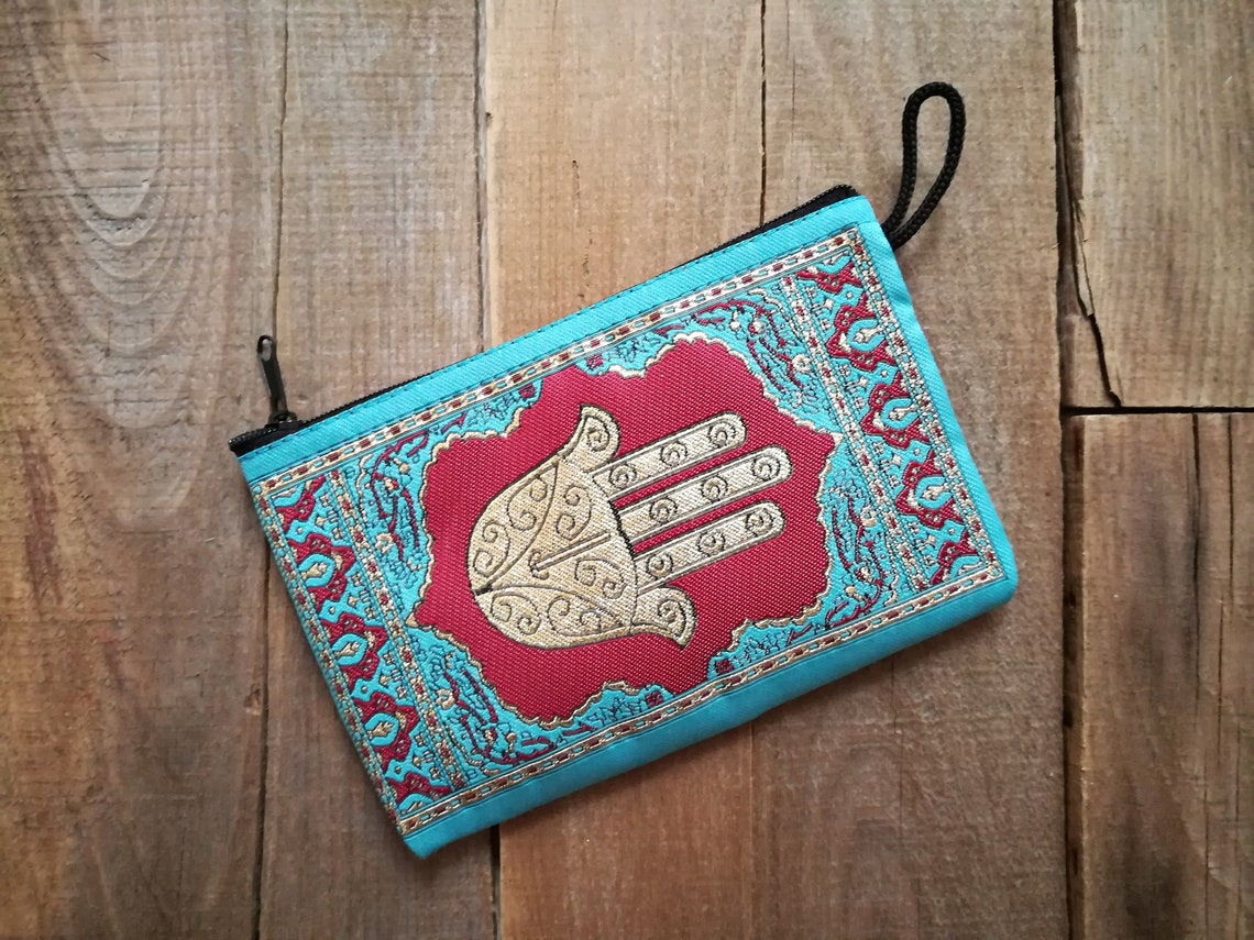 10cmx15cm Woven Tapestry Pouch Original Turkish Hamsa Coin Purse Kilim ...