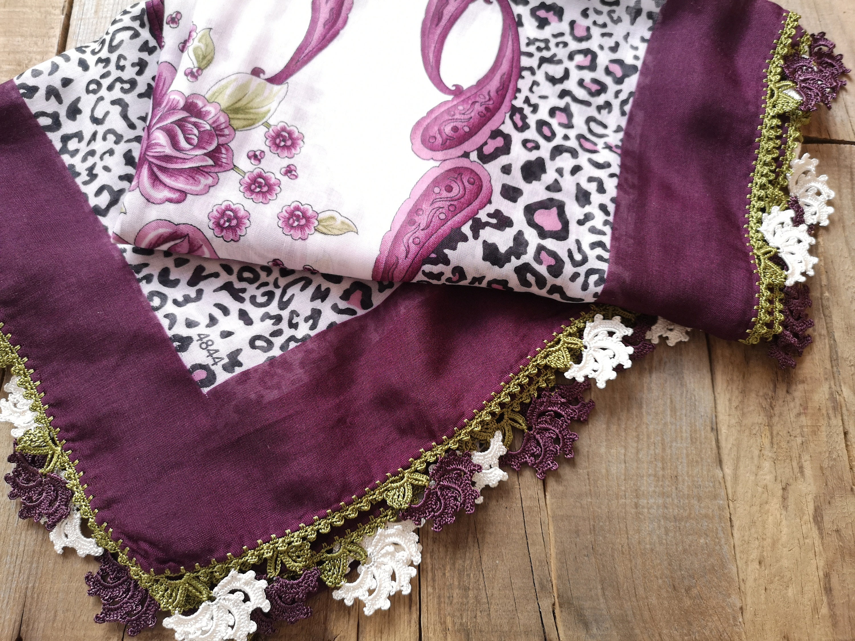 Turkish oya crochet scarf Square ethnic tribal authentic | Etsy