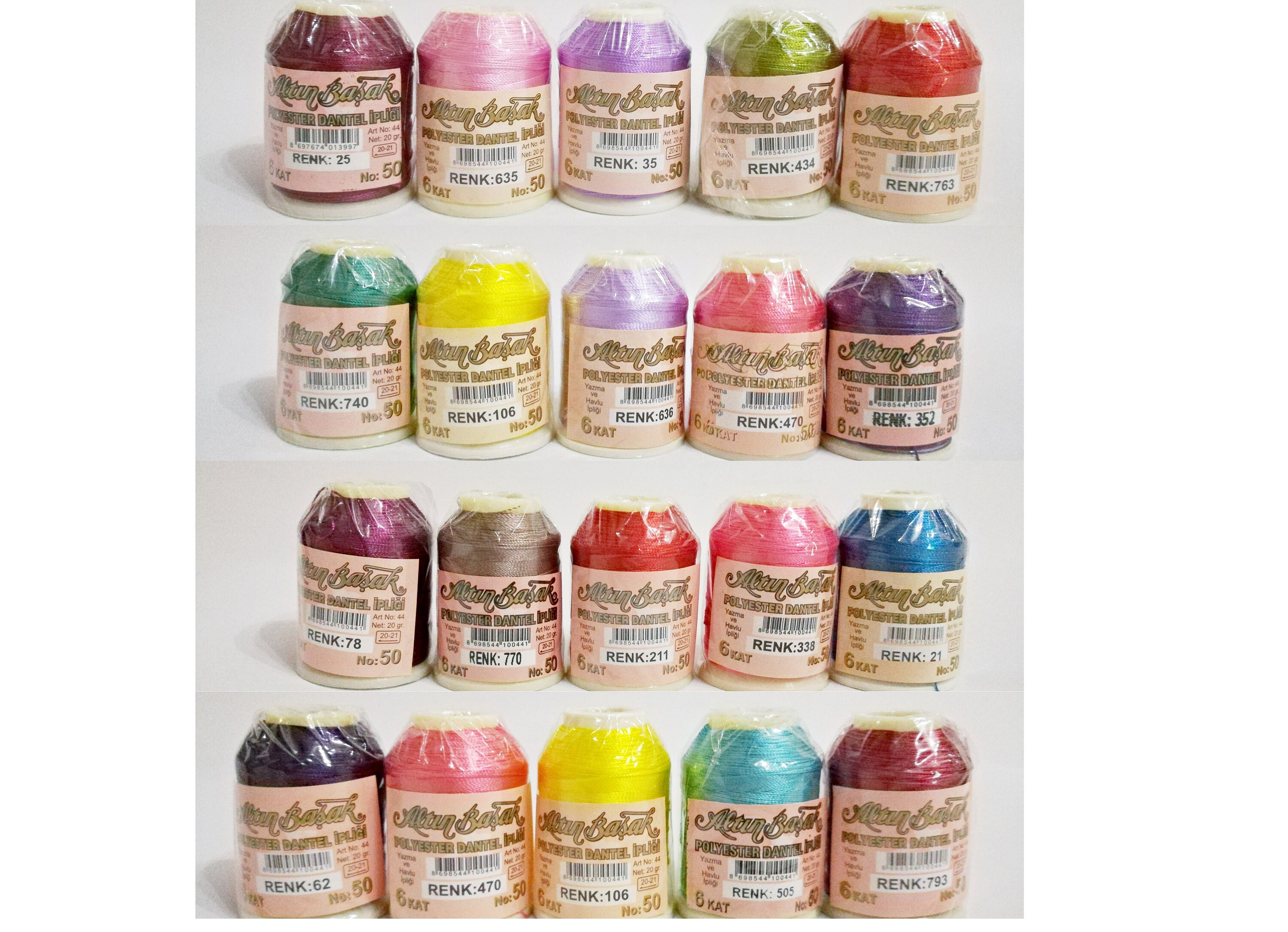 SET OF 50/20gr Oya Crochet Yarn Polyester Nylon Lace Thread - Etsy