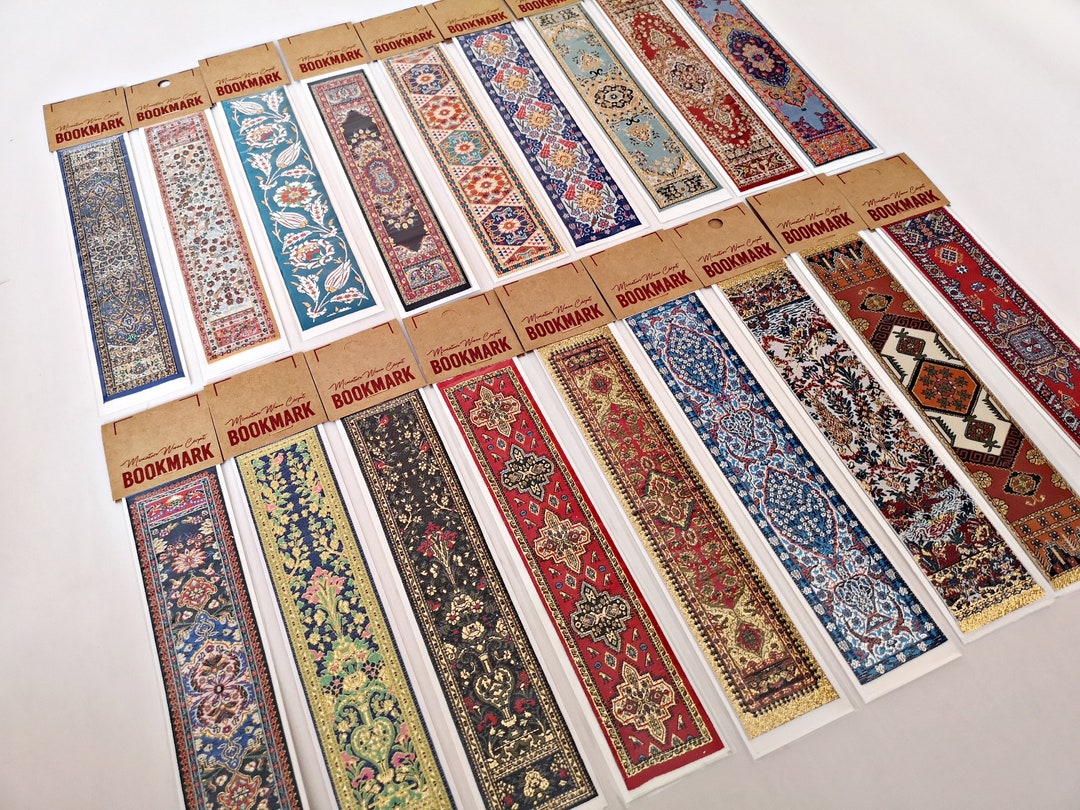SET OF 18 / Bookmarks Woven Tapestry Rug Doll House Carpet Miniature ...