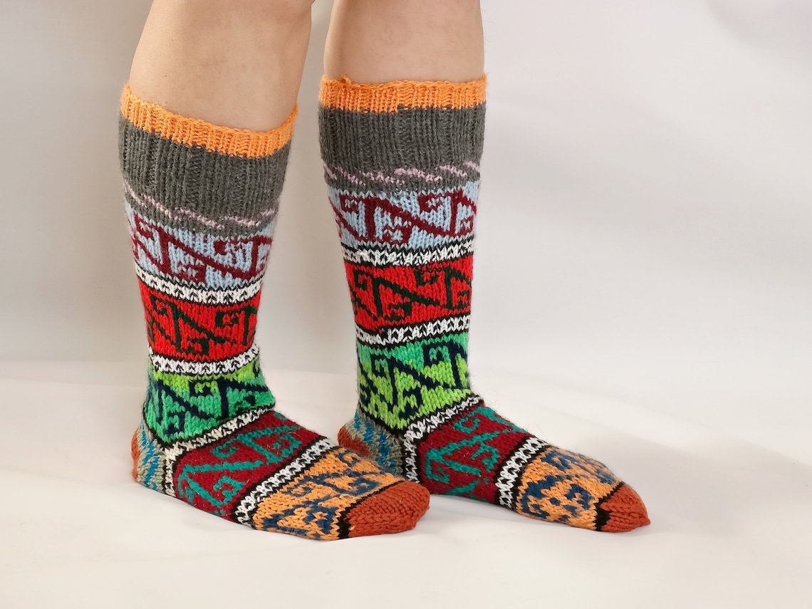 Turkish Socks Traditional Tribal Ethnic Anatolian Authentic Winter Warm ...