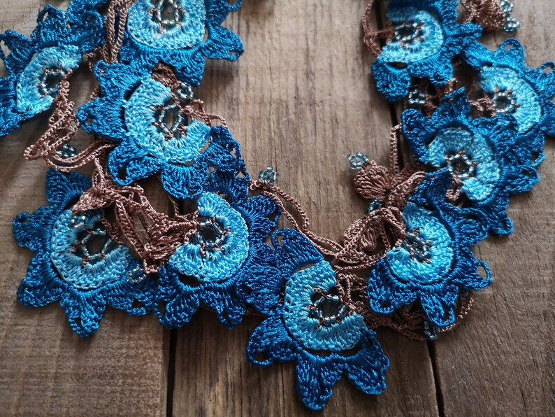 Turkish Oya Crochet Necklace Beaded Beadwork Seed Beads Floral - Etsy