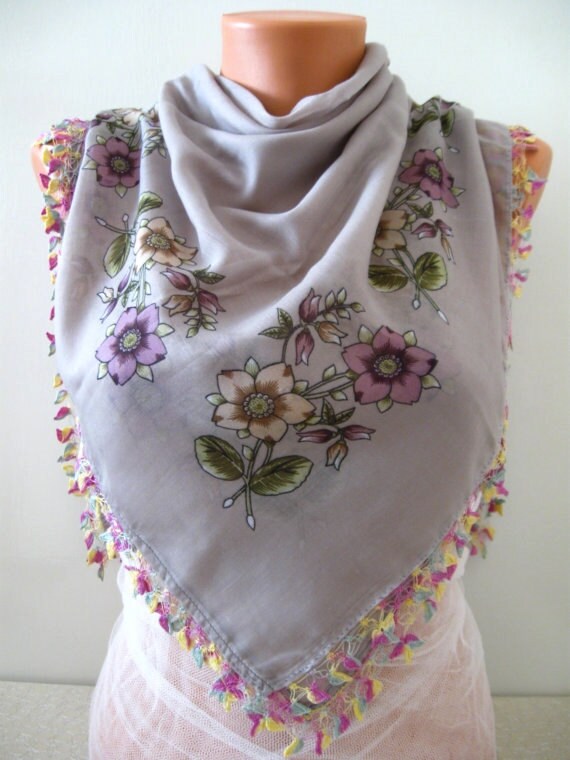 Turkish Oya Crochet Scarf Square Ethnic Tribal Authentic | Etsy