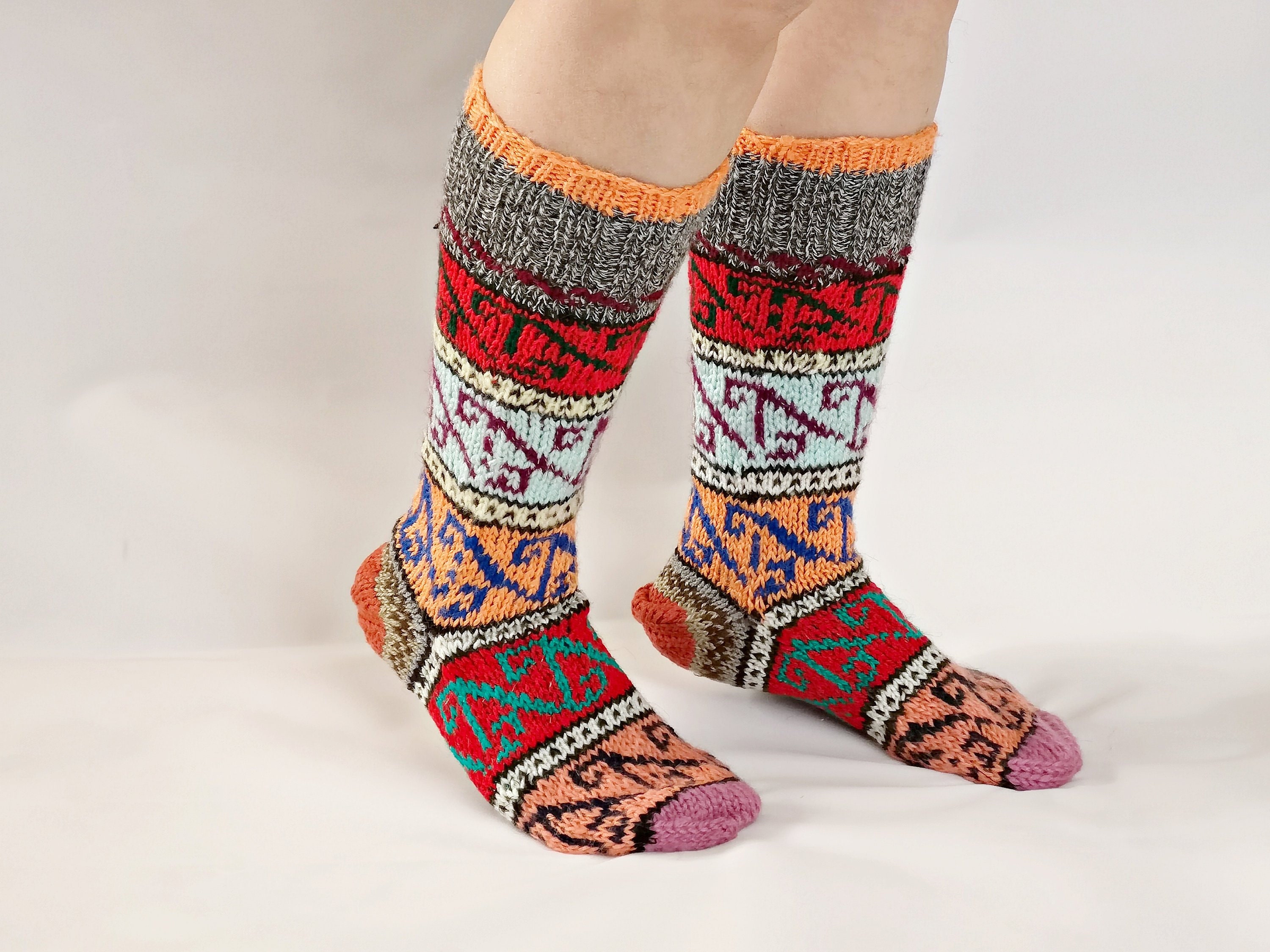 Turkish Socks Traditional Tribal Ethnic Anatolian Authentic Winter Warm ...