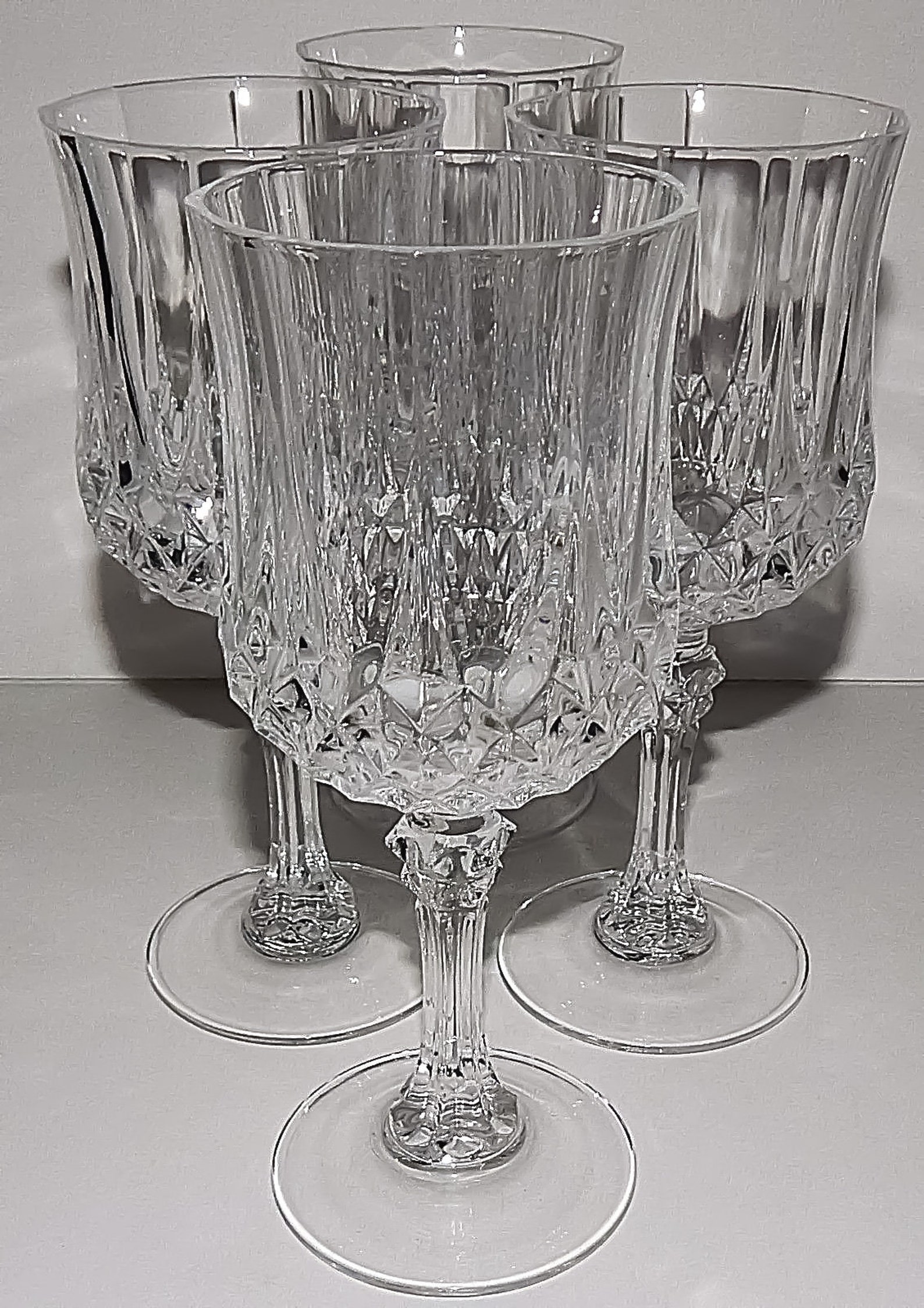 4 Longchamp Fine Crystal Glasses Cristal D'arques Stemware - Etsy