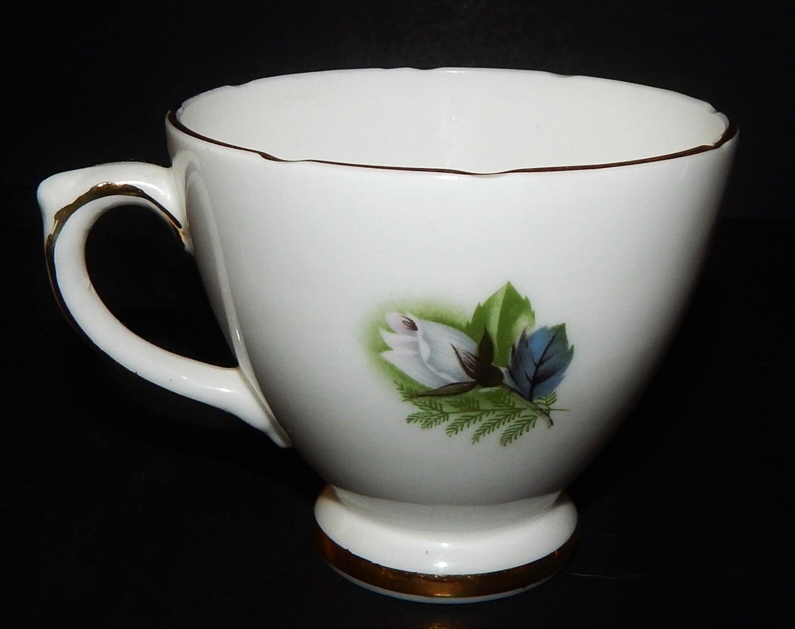 Sutherland Fine Bone China White Roses Tea Cup and Saucer Staffordshire ...