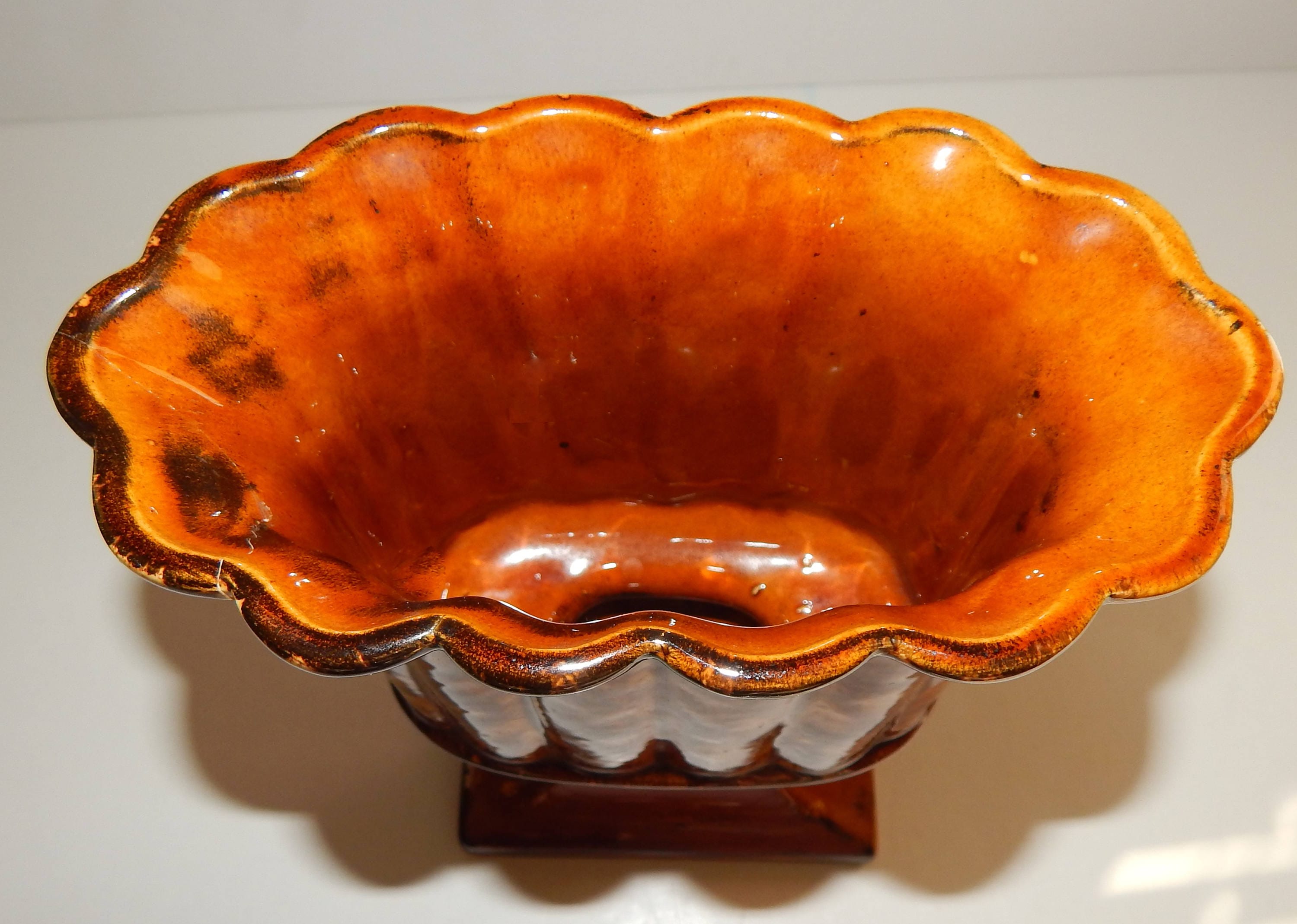 Haeger Pottery Urn Planter Vase Golden Brown Stamped USA Mid Century ...