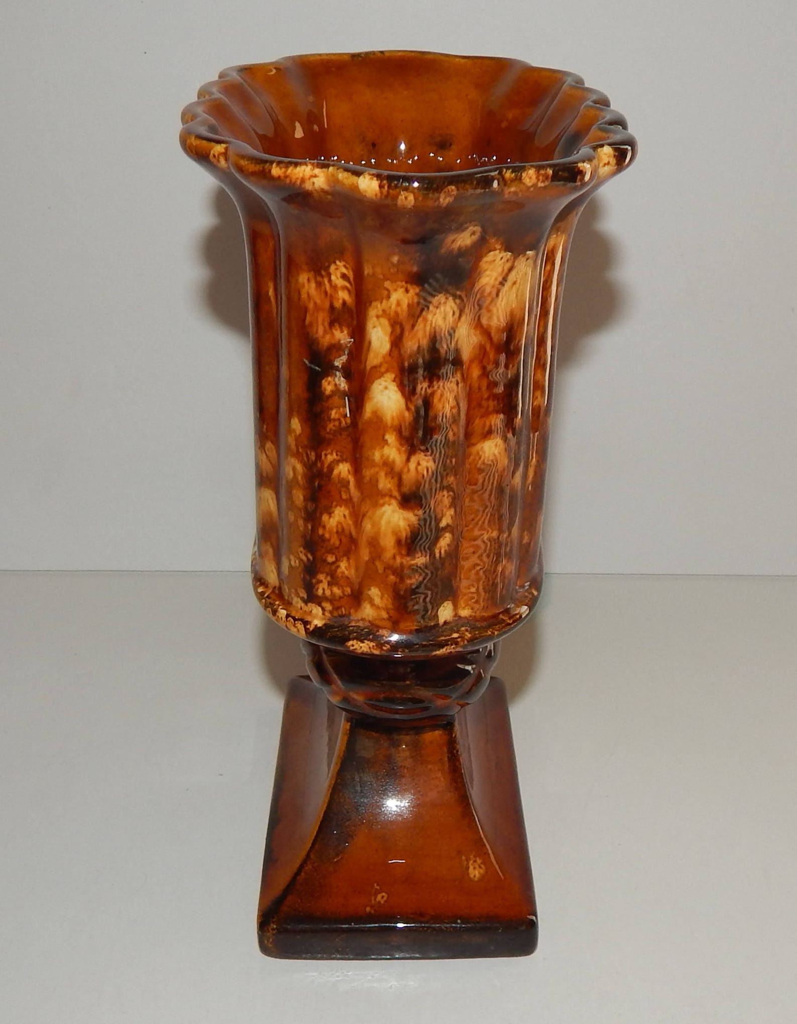Haeger Pottery Urn Planter Vase Golden Brown Stamped USA Mid Century ...