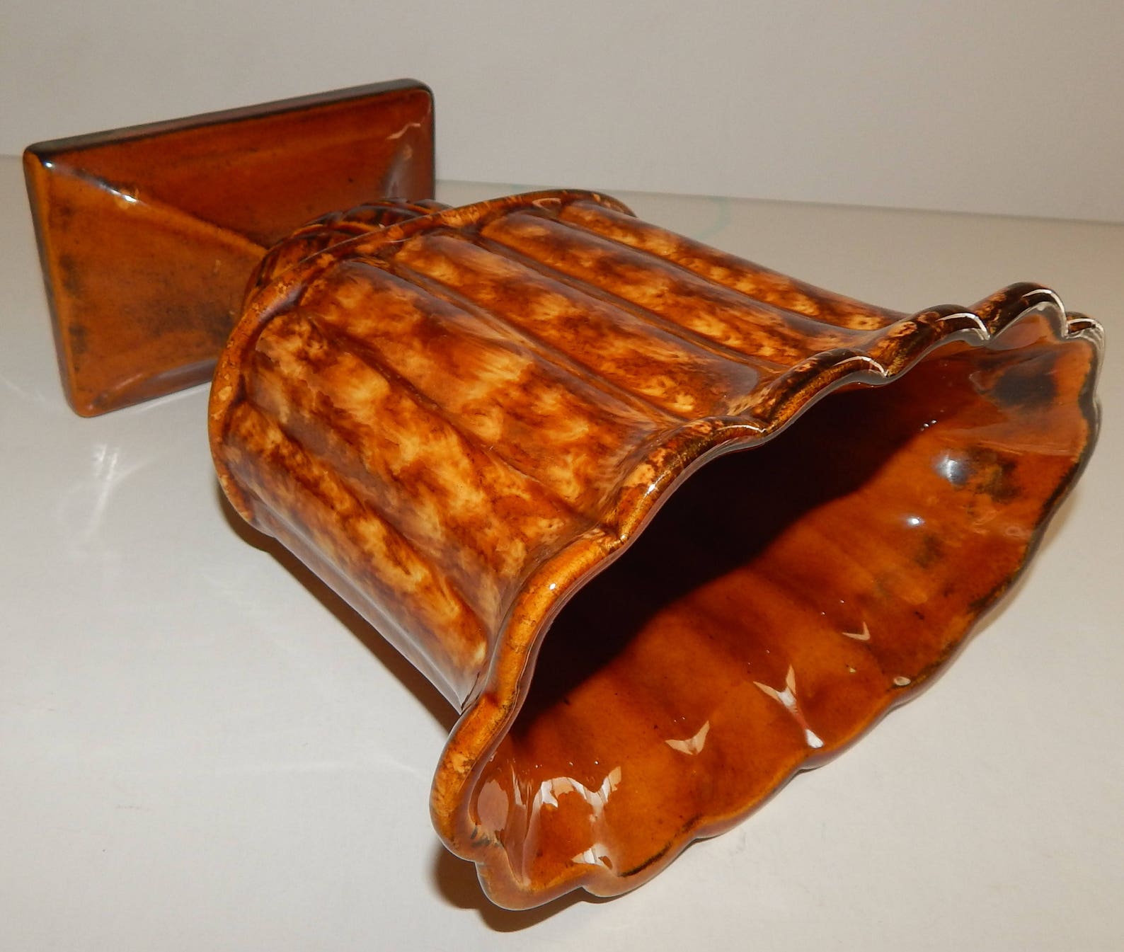 Haeger Pottery Urn Planter Vase Golden Brown Stamped USA Mid Century ...